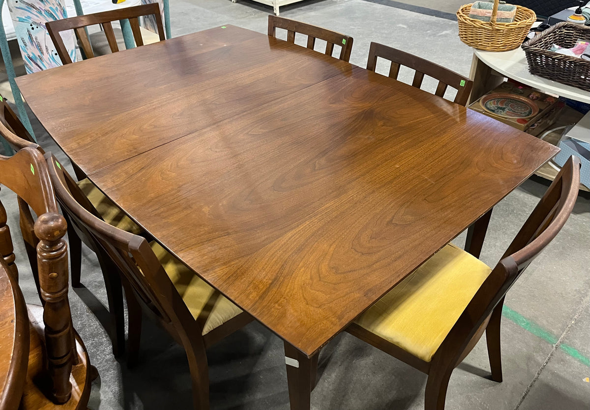 Gibbard MCM Walnut Dining Table with Six Chairs – Habitat for Humanity ...