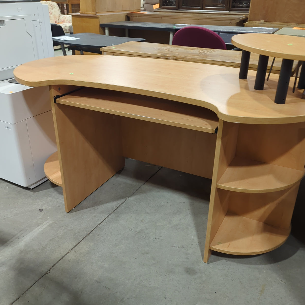 Crescent Shaped Desk with Keyboard Tray – Habitat for Humanity Greater ...