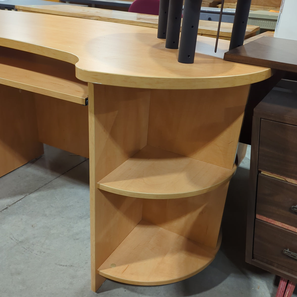 Crescent Shaped Desk with Keyboard Tray – Habitat for Humanity Greater ...