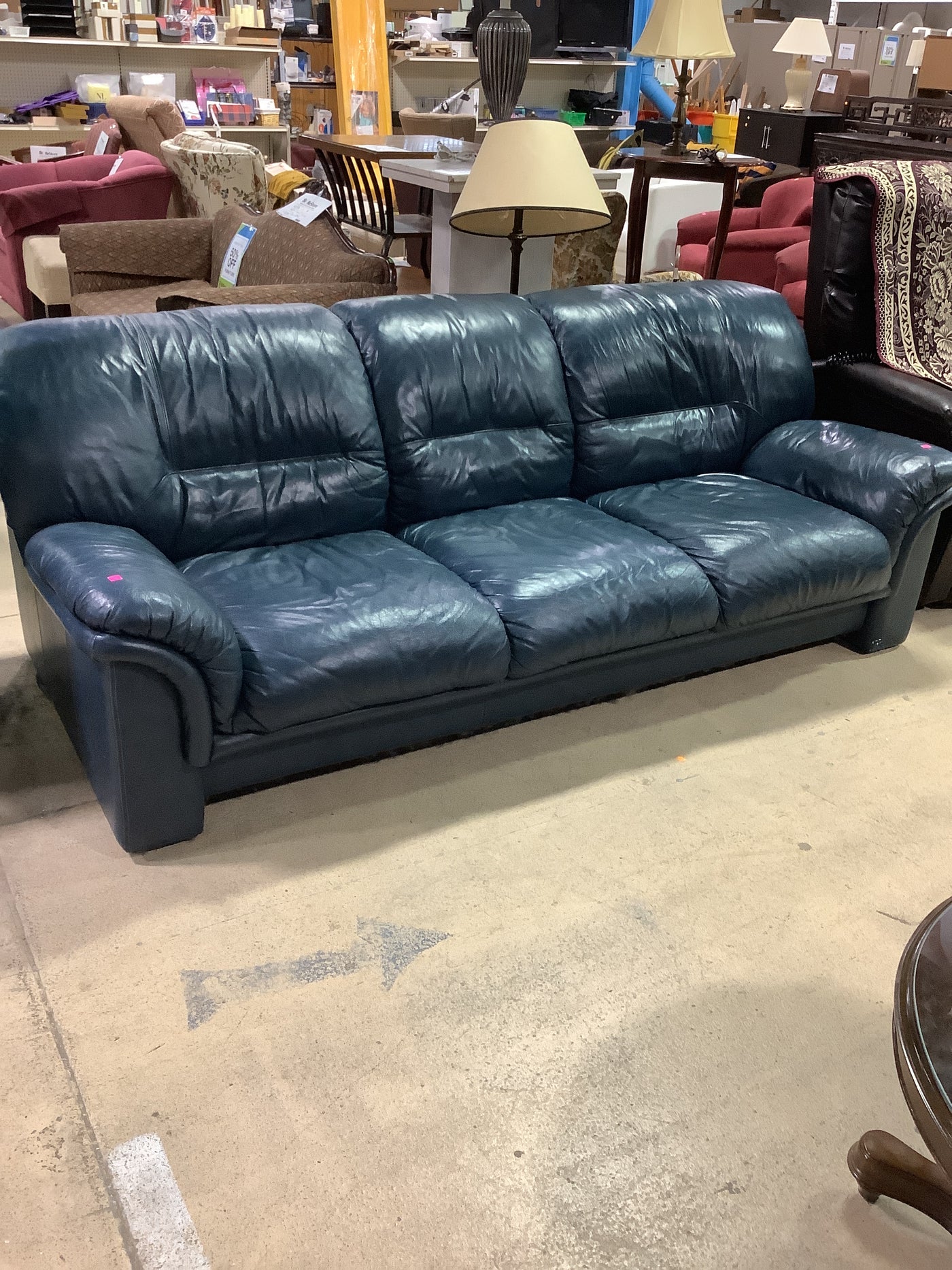 Blue Pleather Sofa – Habitat for Humanity Greater Ottawa ReStore
