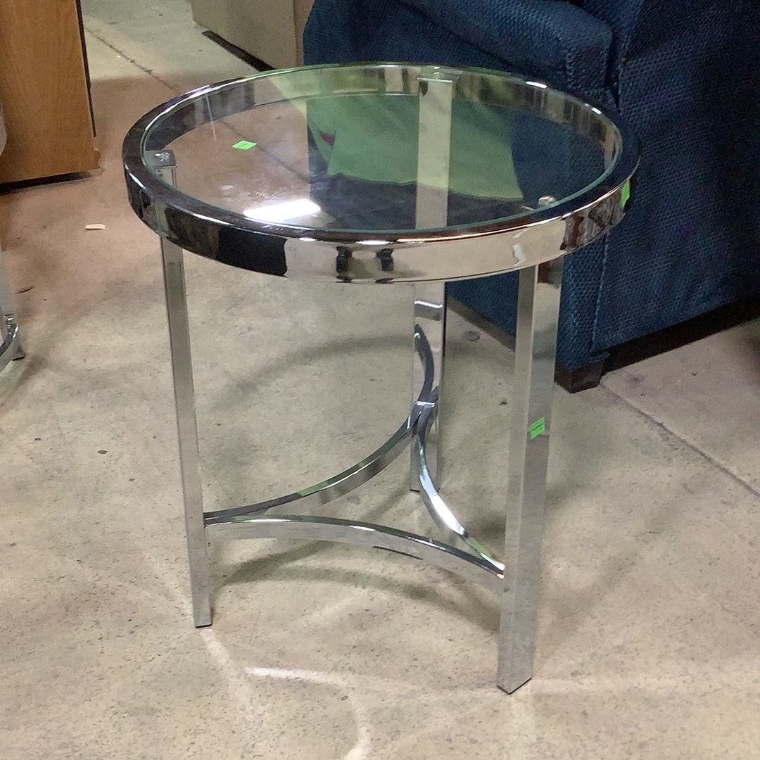 Circular Chrome Side Table – Habitat for Humanity Greater Ottawa ReStore