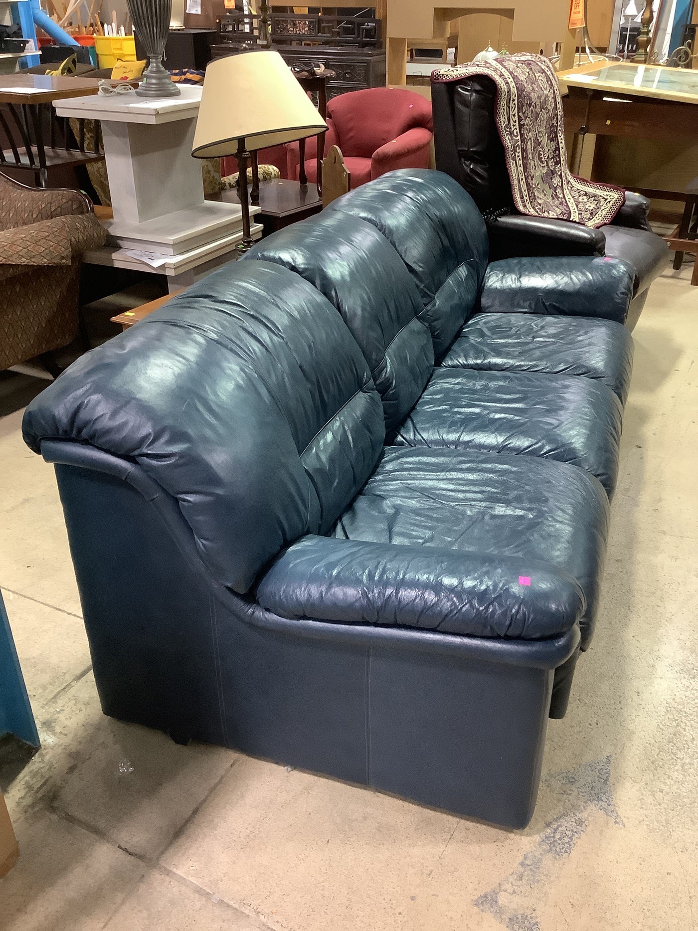 Blue Pleather Sofa – Habitat for Humanity Greater Ottawa ReStore
