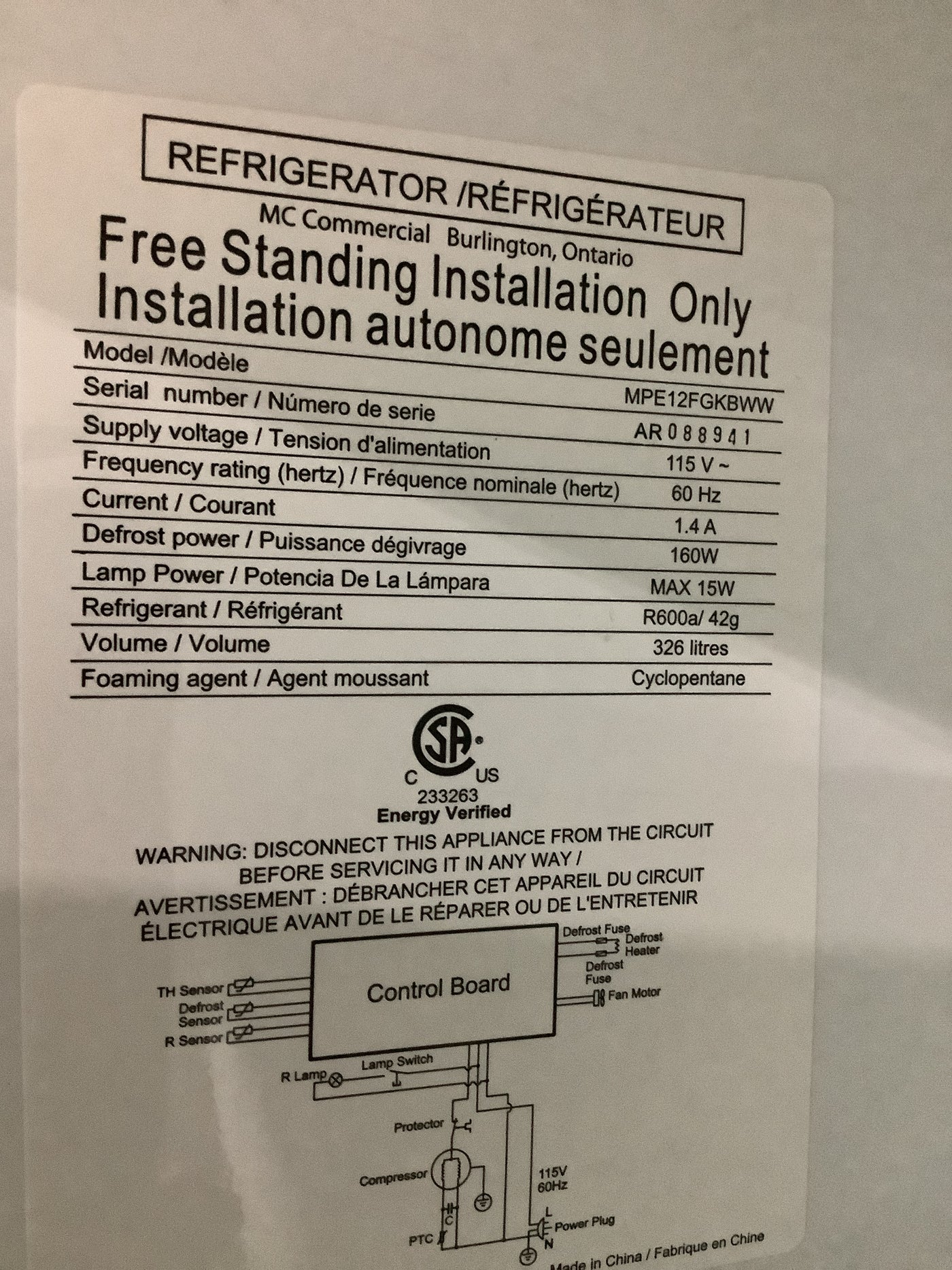 MC Commercial Fridge – Habitat for Humanity Greater Ottawa ReStore