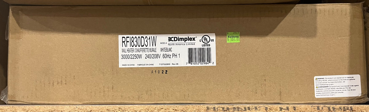 Dimplex Commercial Fan-Forced Heater 240V, 3000/2250W, White – Habitat ...