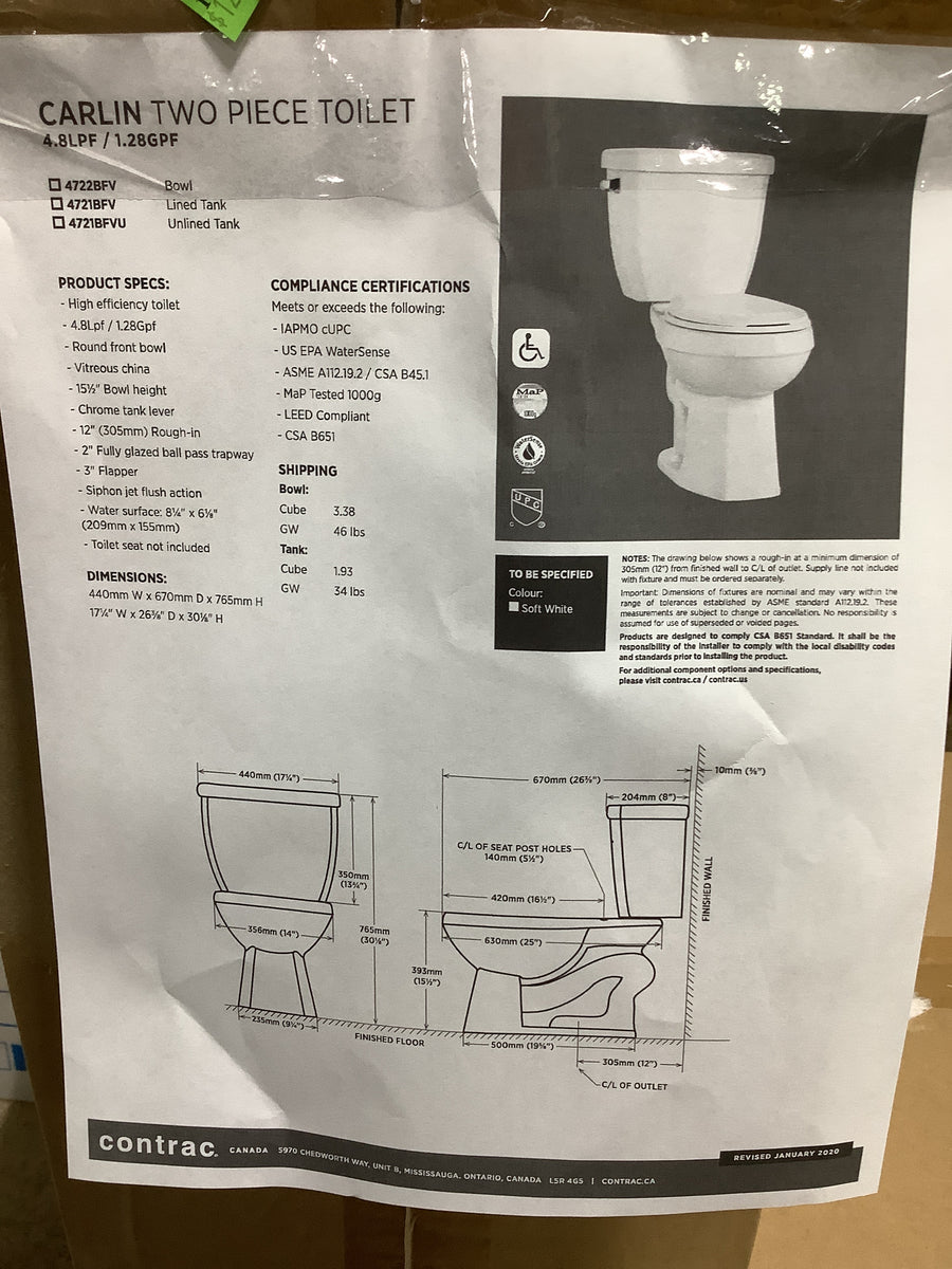 Contrac Carlin Two Piece Toilet – Habitat for Humanity Greater Ottawa ...