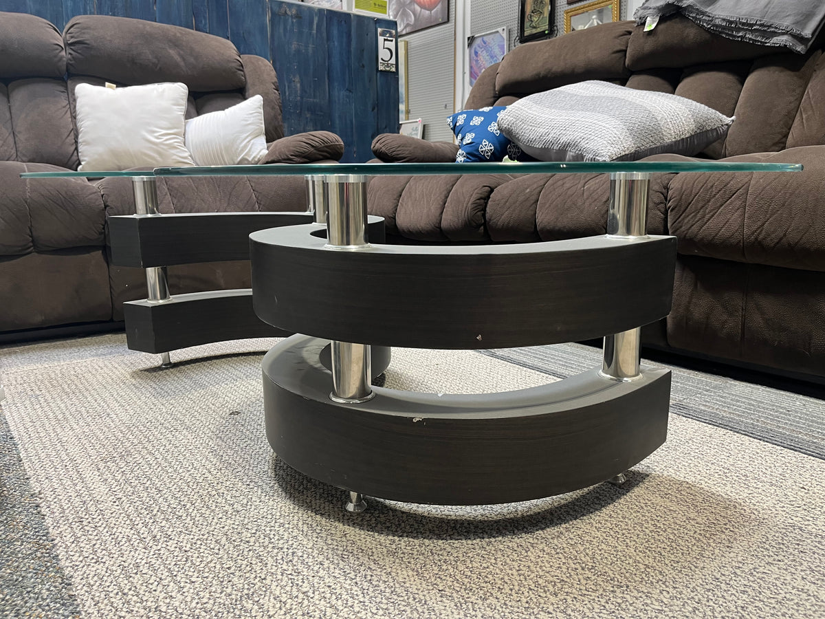 Modern S-shaped Glass Coffee Table – Habitat for Humanity Greater ...