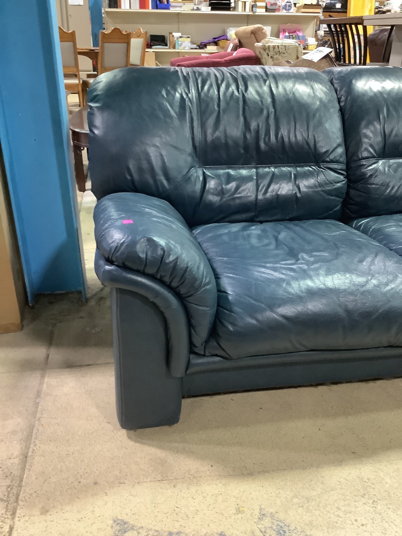 Blue Pleather Sofa – Habitat for Humanity Greater Ottawa ReStore