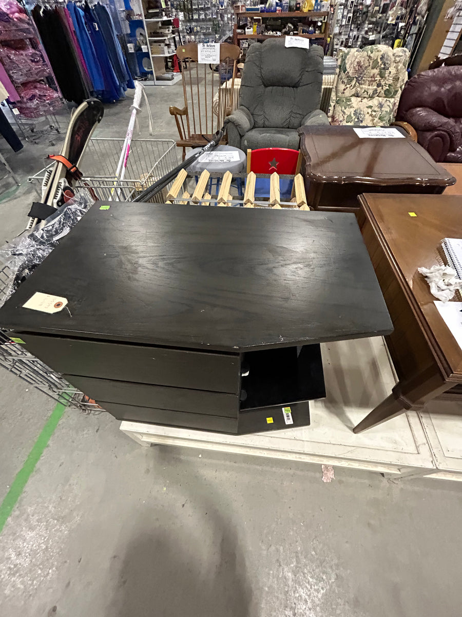Modern Bedside Table with Smoke Glass Shelf – Habitat for Humanity ...