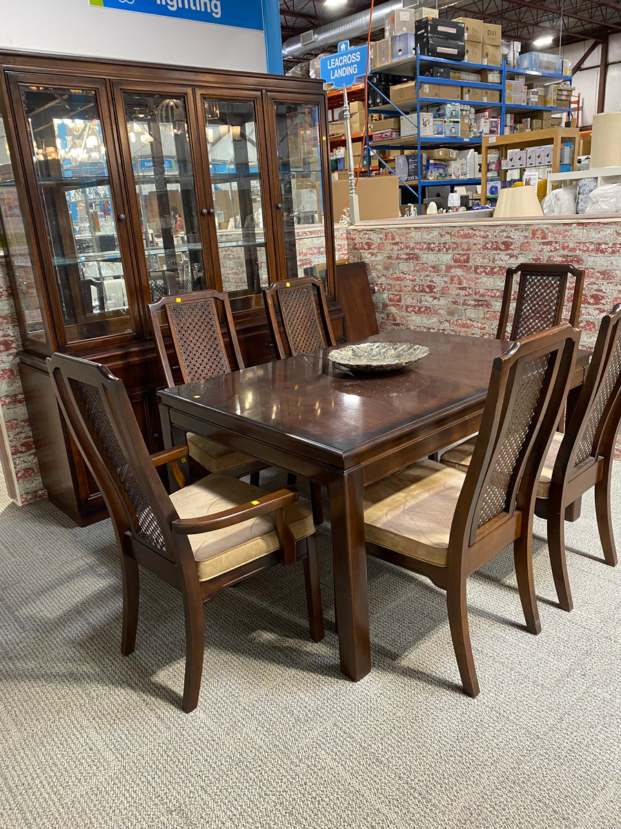 Modern Dark Wood Dining Set with Six Chairs and Buffet – Habitat for ...