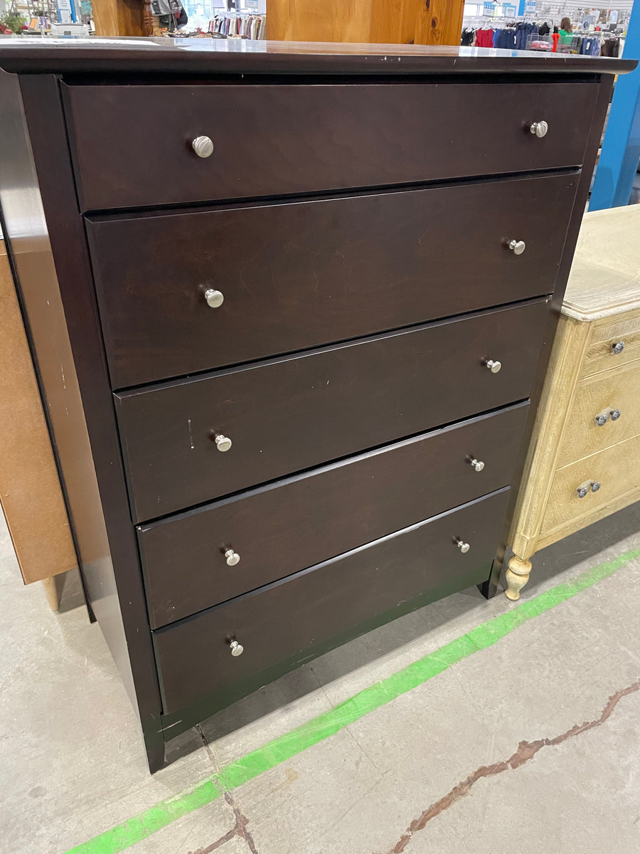 5 Drawer Dark Brown Dresser – Habitat for Humanity Greater Ottawa ReStore