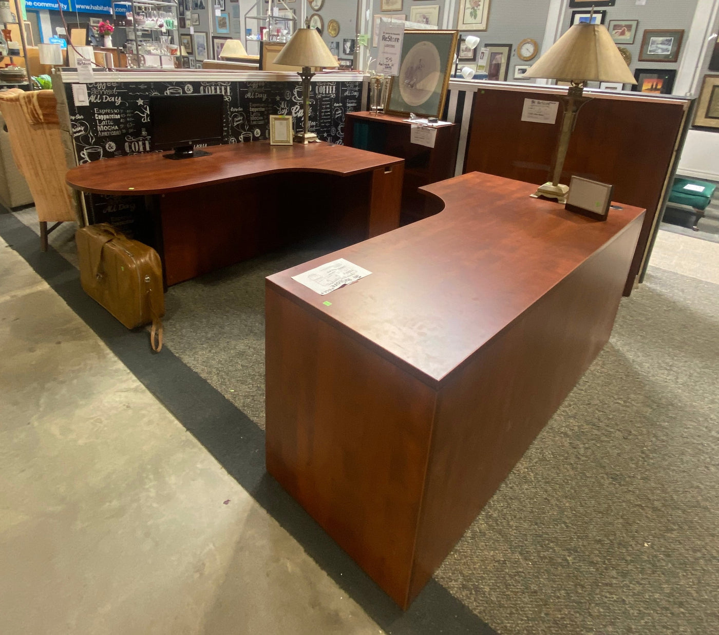 Large Cherry Sectional Desk – Habitat for Humanity Greater Ottawa ReStore