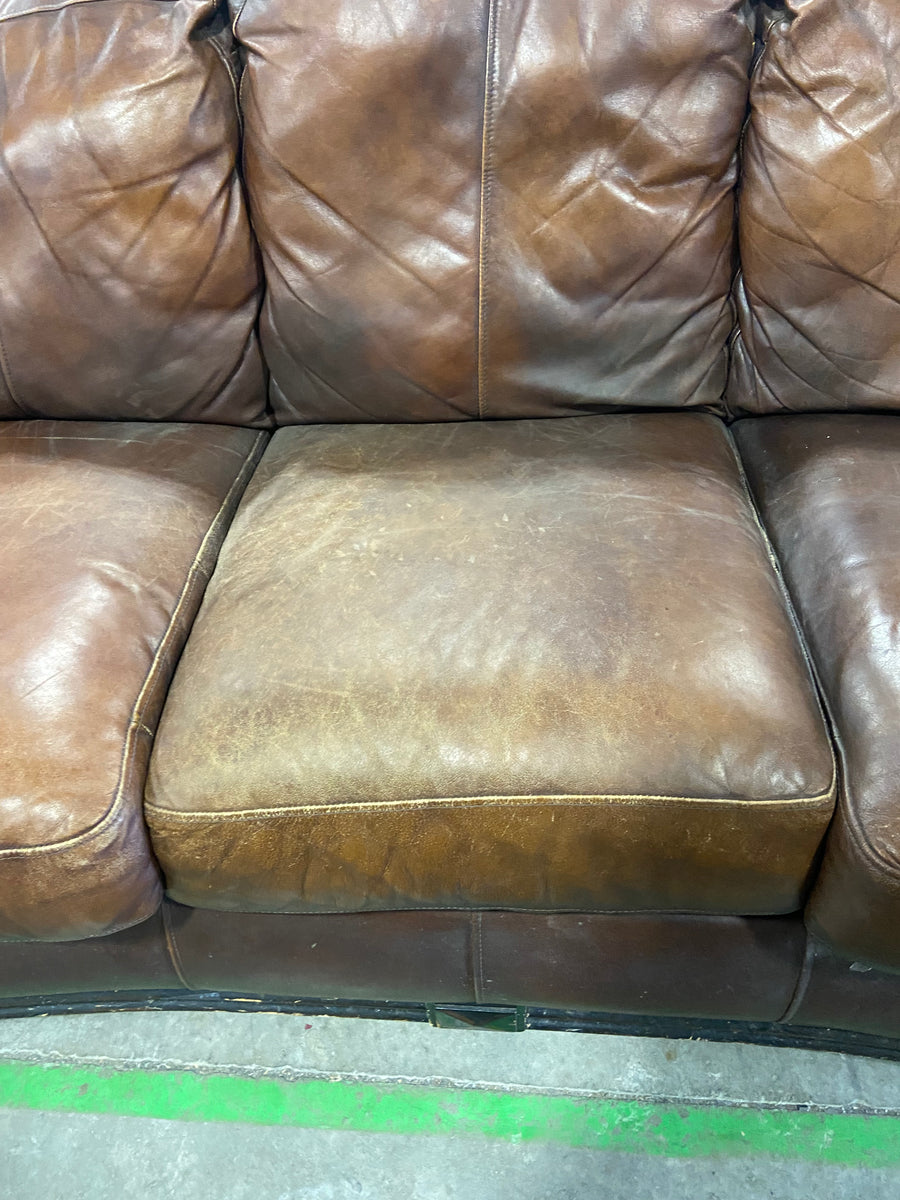Three-Seater Faded Leather Couch – Habitat for Humanity Greater Ottawa ...