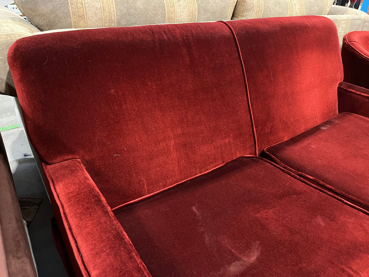 Faded Velvet Red Couch – Habitat for Humanity Greater Ottawa ReStore