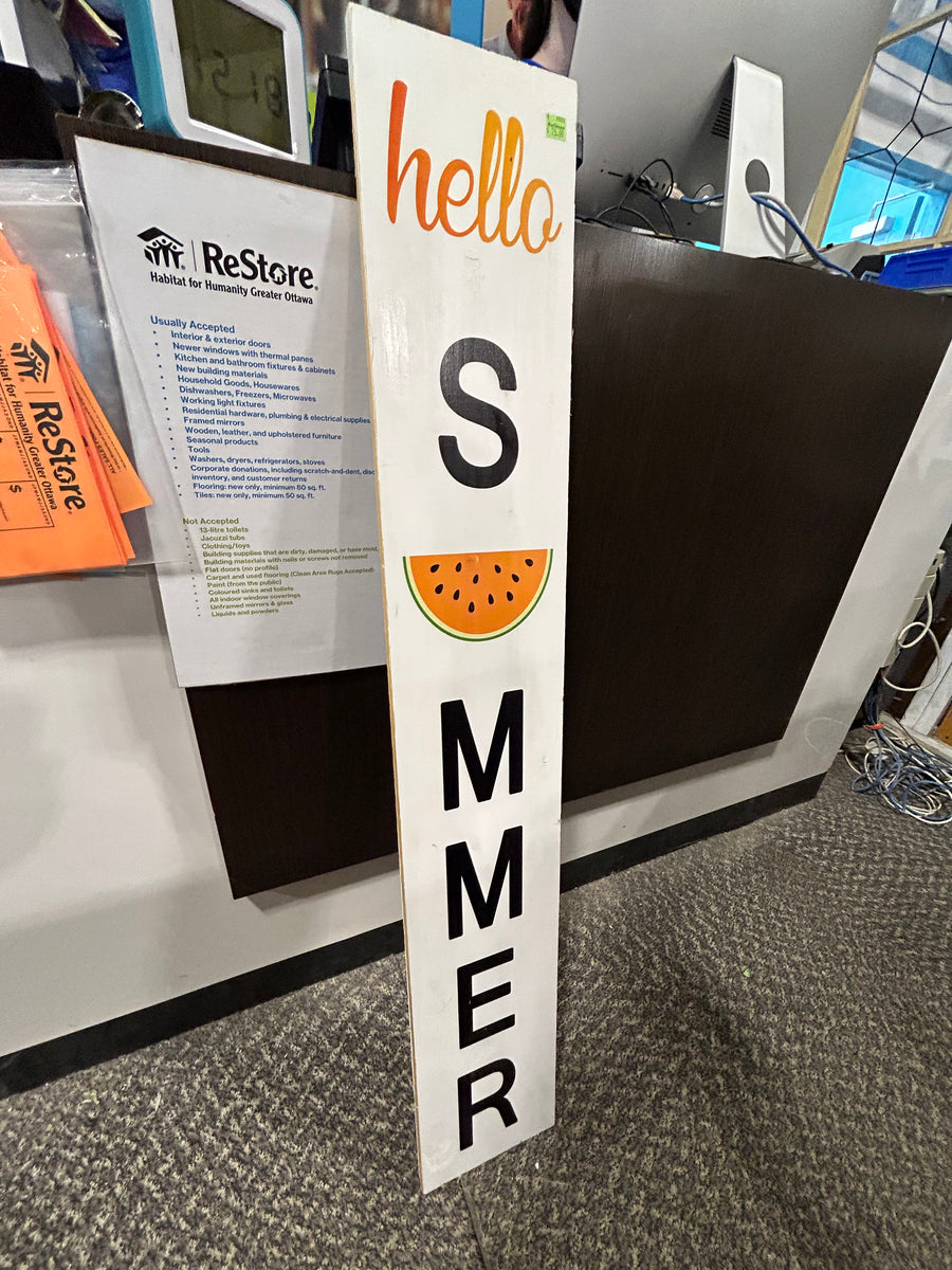 Hello Spring, Hello Summer Wood Plank Reversible Sign – Habitat for ...