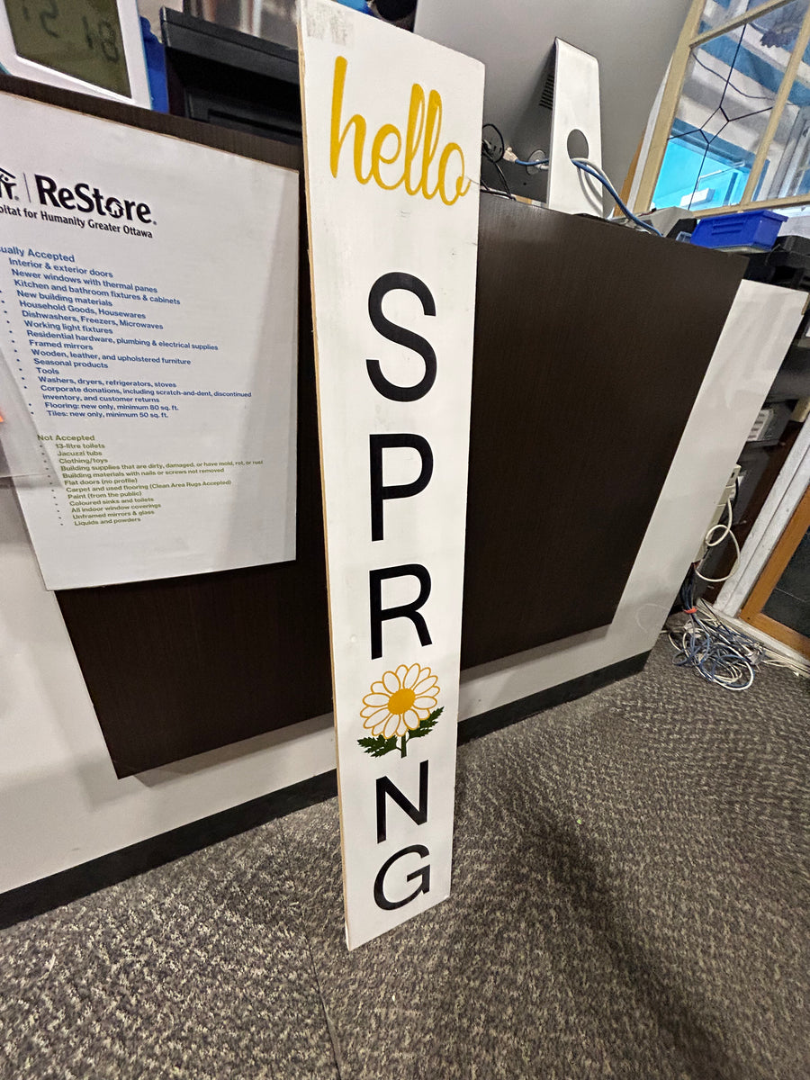 Hello Spring, Hello Summer Wood Plank Reversible Sign – Habitat for ...