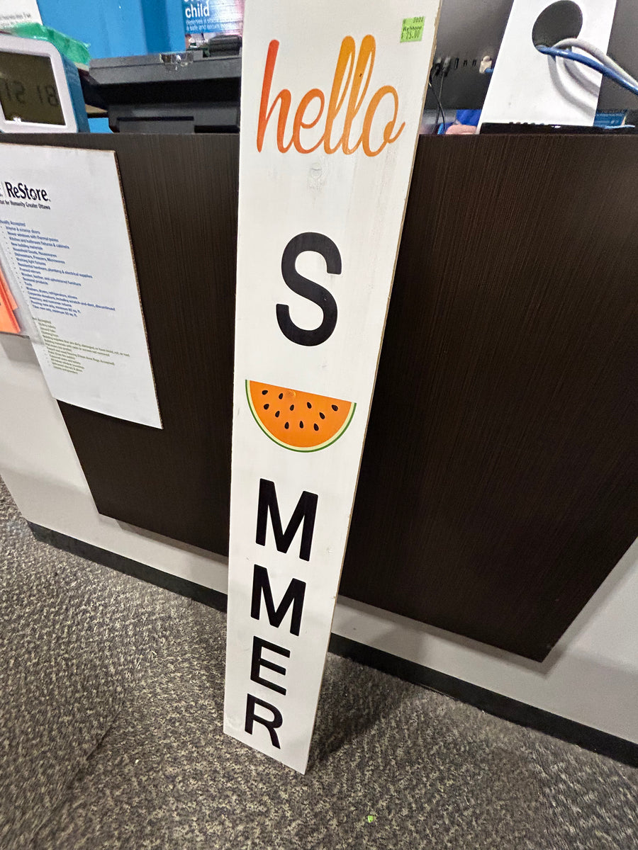 Hello Spring, Hello Summer Wood Plank Reversible Sign – Habitat for ...