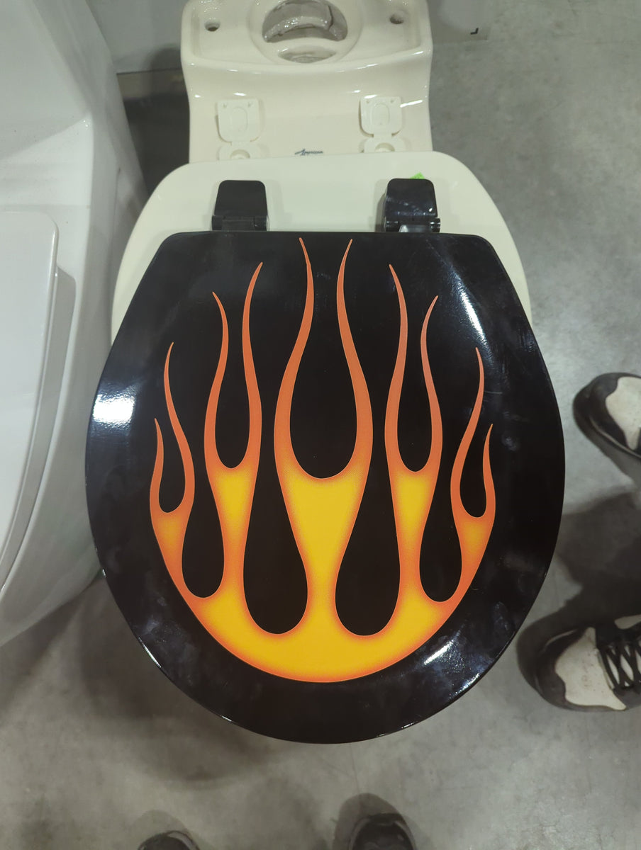 Flaming black toilet seat – Habitat for Humanity Greater Ottawa ReStore