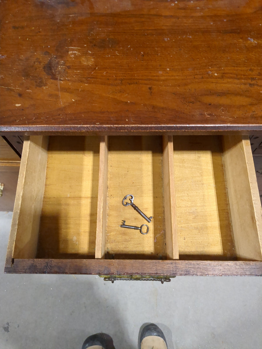 Dark Brown Buffet & Hutch with Mirror, Columns and lock and keys ...
