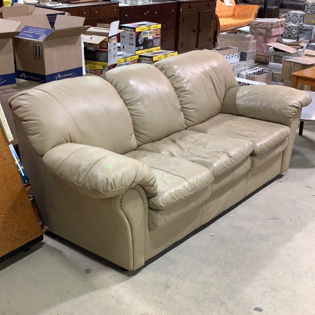 Beige Pleather Couch – Habitat for Humanity Greater Ottawa ReStore