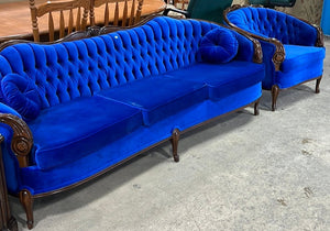 Blue victorian sofa store