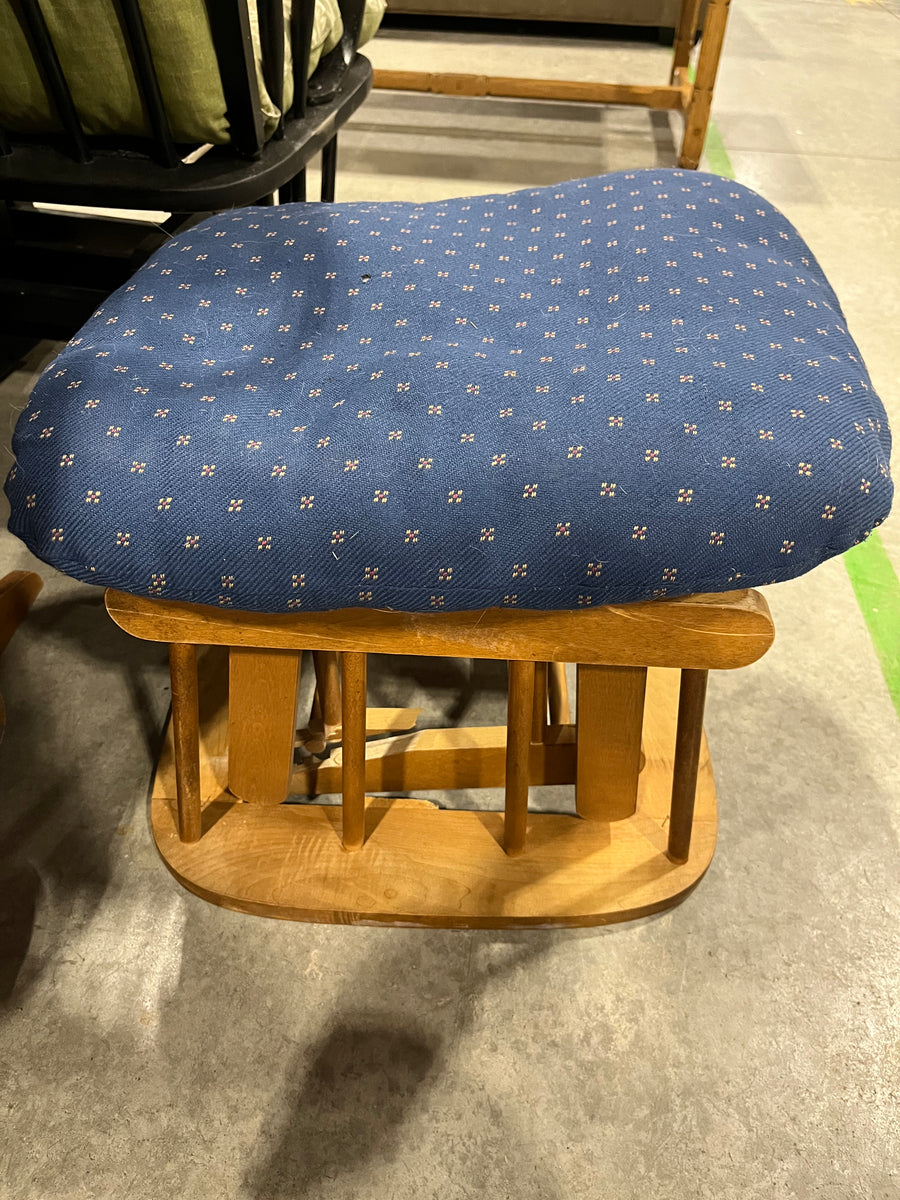 Royal Blue Wood Rocking Chair w/ Ottoman – Habitat for Humanity Greater ...