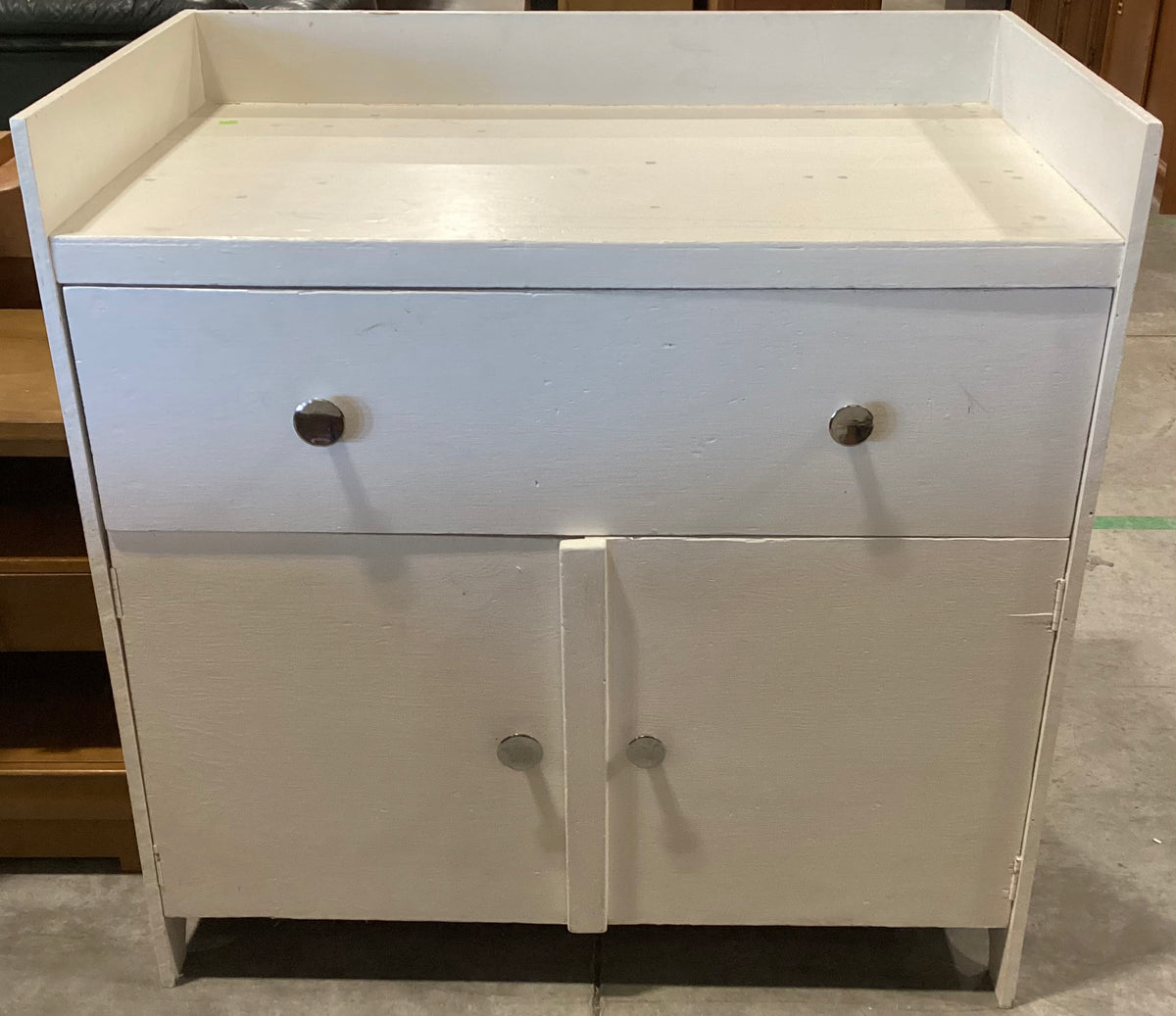 White Storage Table with Metal Knobs – Habitat for Humanity Greater ...